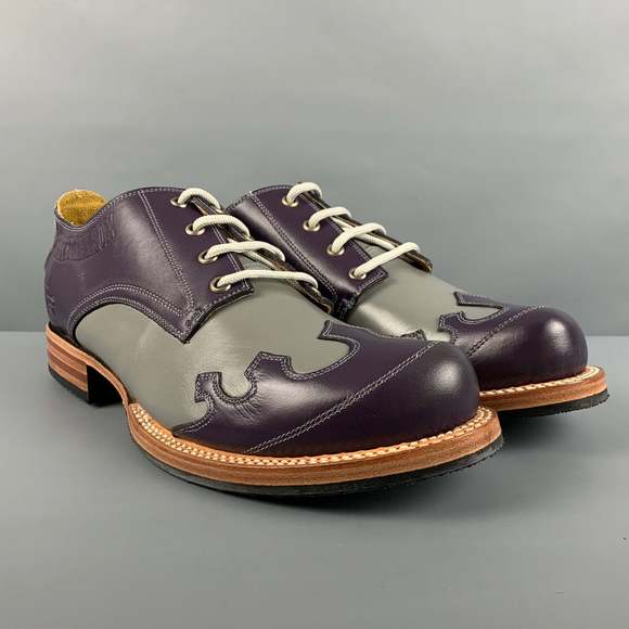 John Fluevog | Shoes | John Fluevog Grey Purple Leather Lace Up Shoes ...